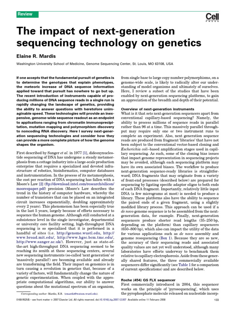 Next Generation Sequencing | PDF | Dna Sequencing | Histone
