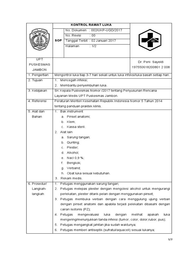 Kontrol Rawat Luka | PDF