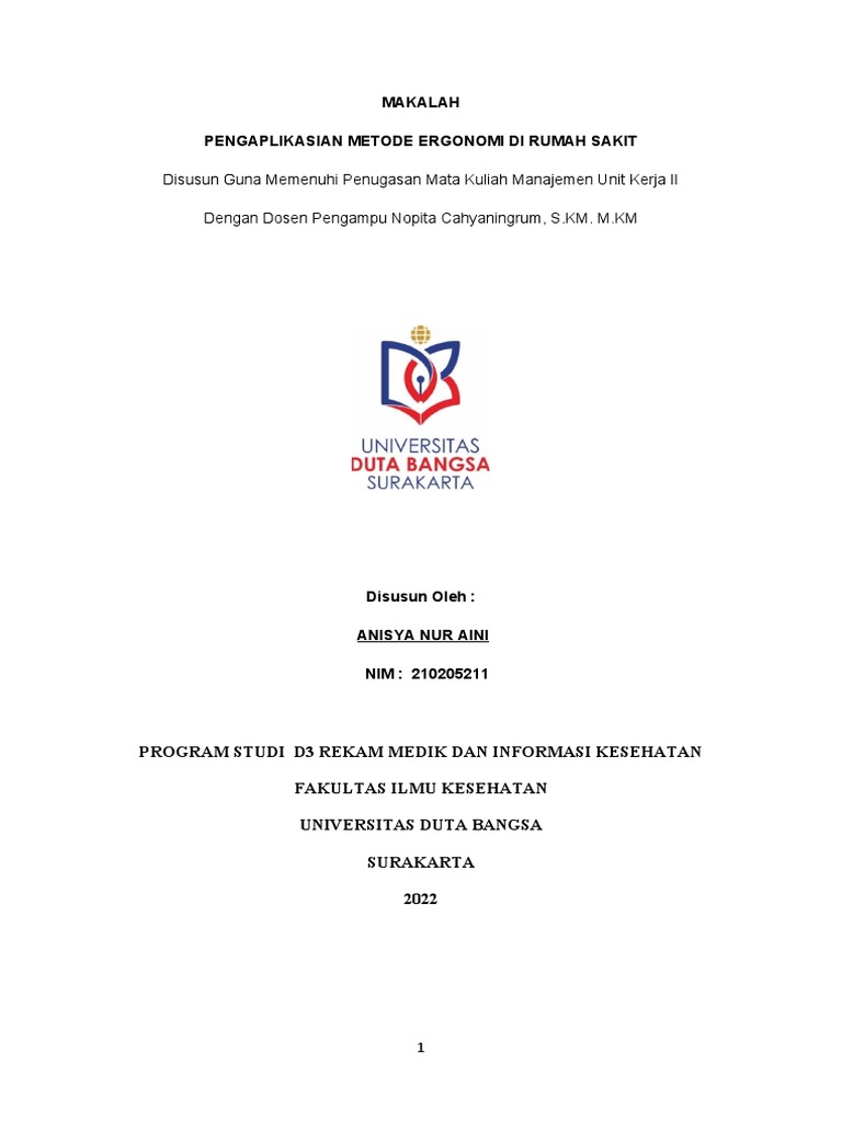 Makalah Konsep Ergonomo Muk Ii | PDF