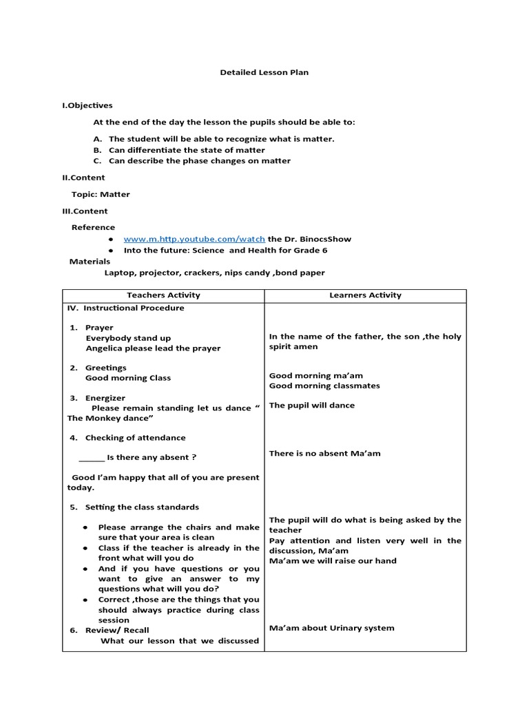 Into The Future: Science and Health For Grade 6 | PDF | Lesson Plan ...