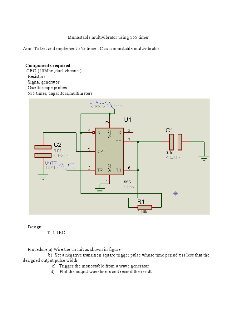 555 Timer Monostable Guide | PDF