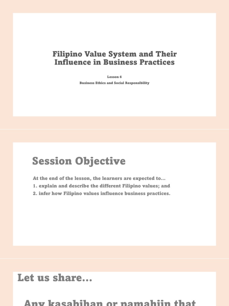 Filipino Values in Business Practices | PDF | Applied Ethics | Social ...