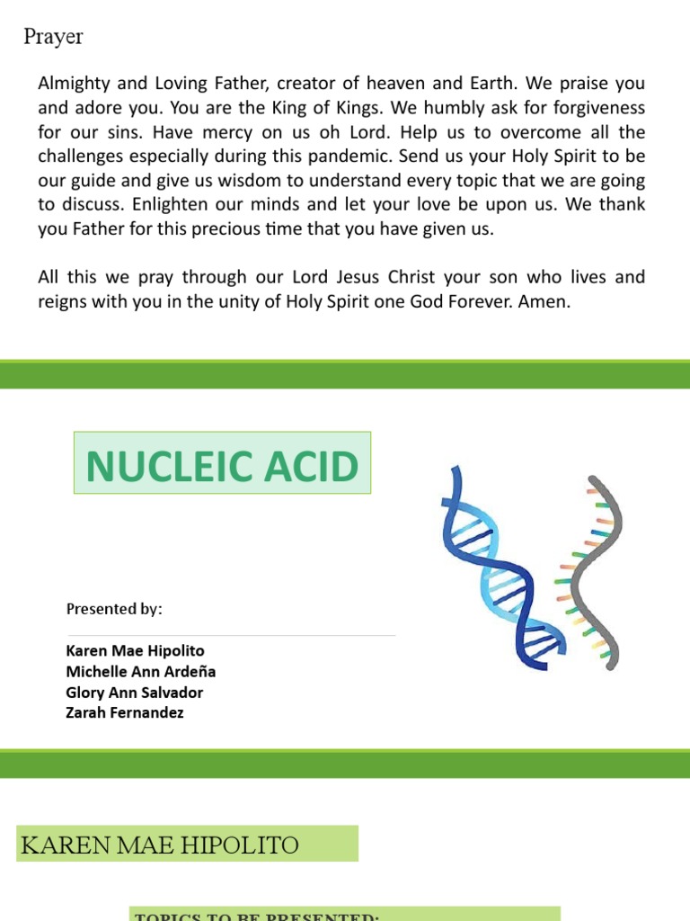 Prayer - The Essence of Nucleic Acids | PDF | Nucleic Acids | Rna