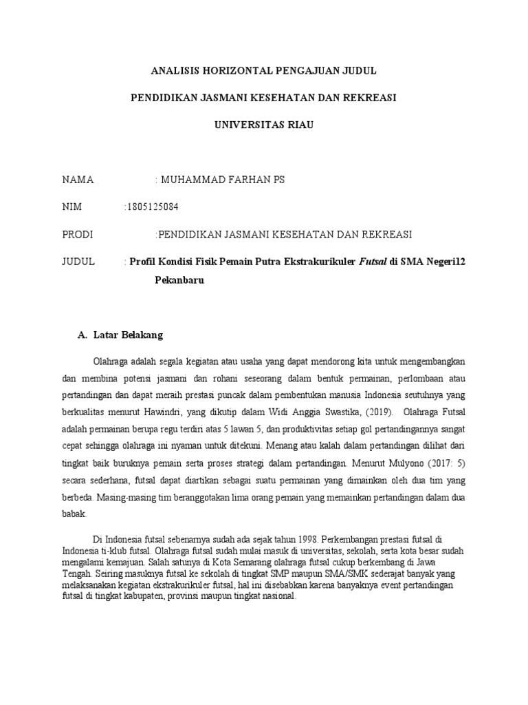 ANALISIS HORIZONTAL PENGAJUAN JUDUl FARHAN | PDF