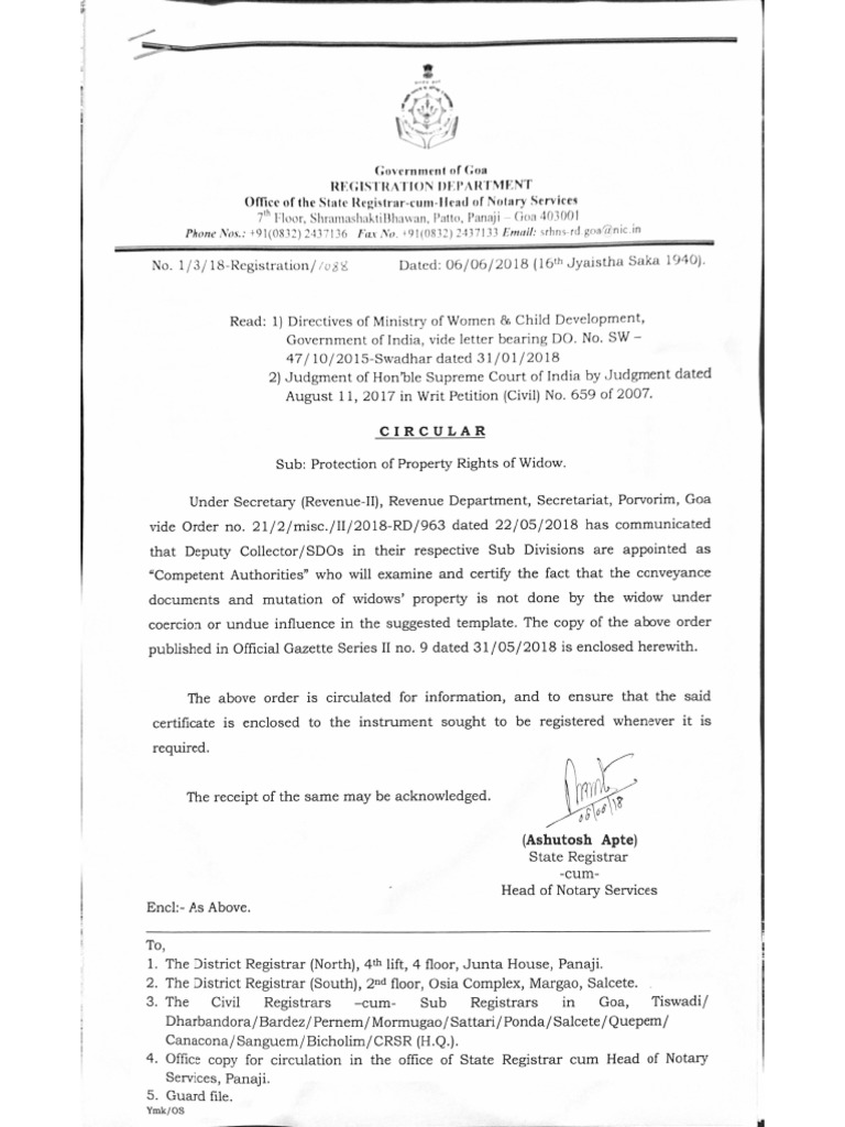 Widow Permission Circular06062018 | PDF