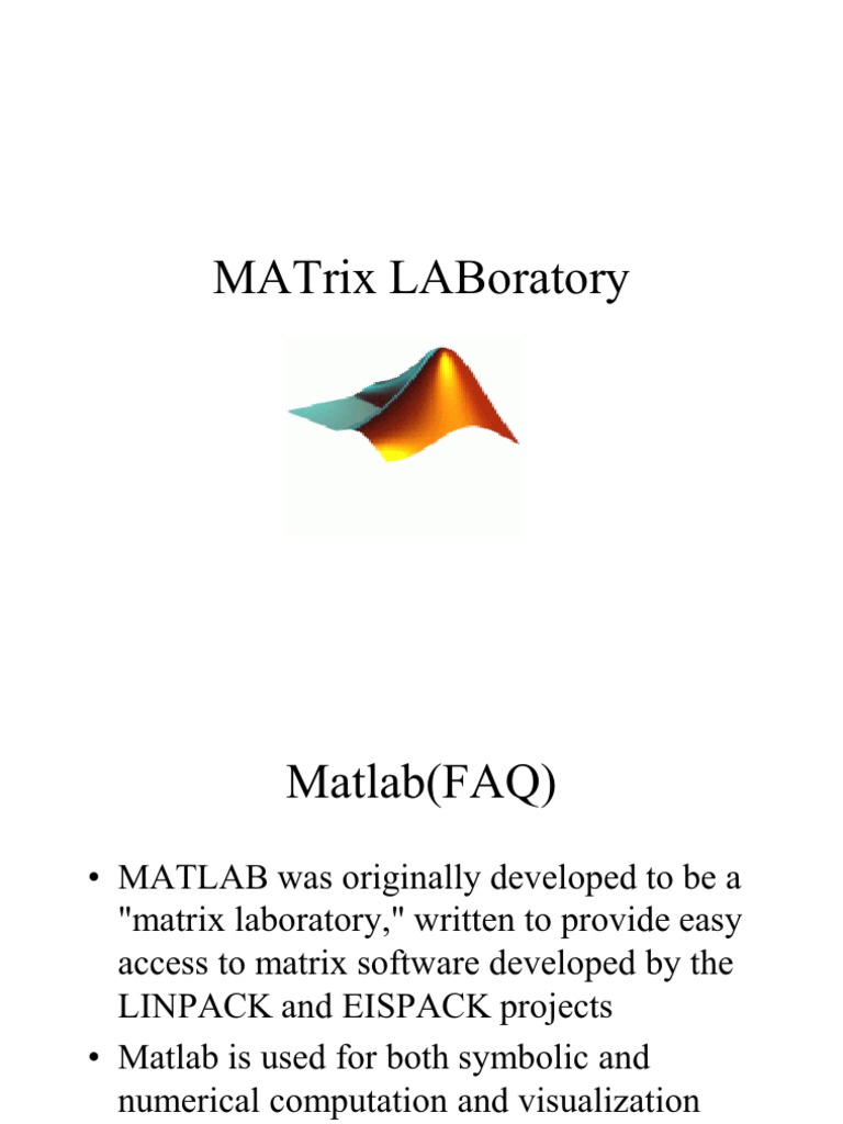 Matrix Laboratory Matlab Matrix Mathematics