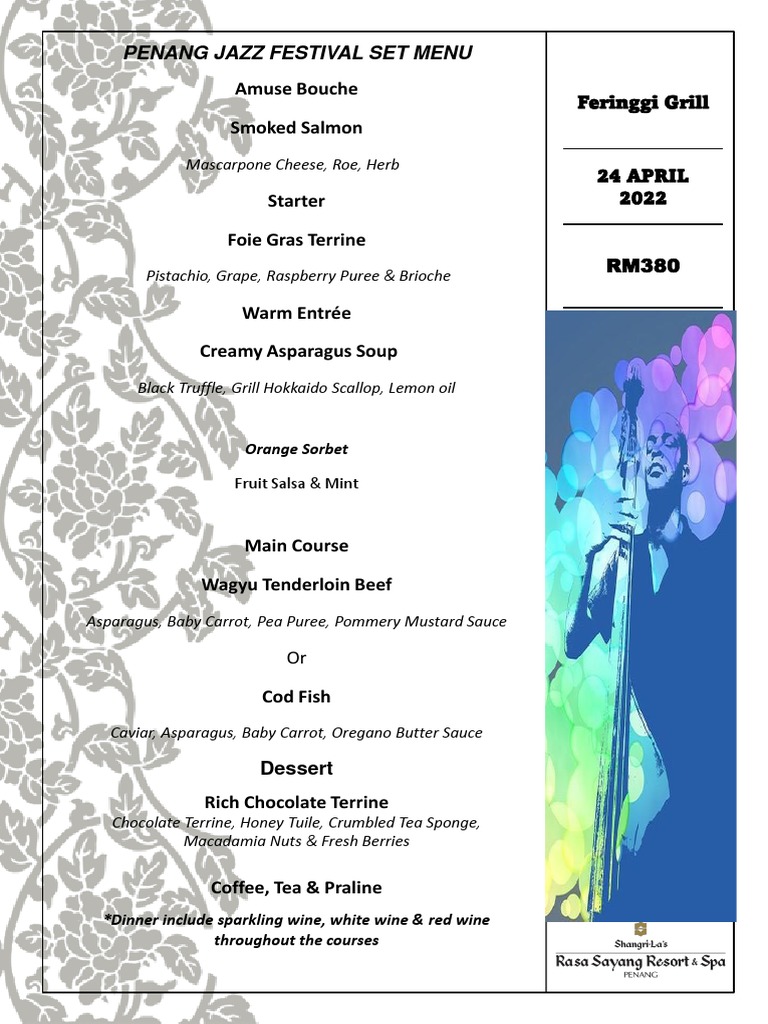 Jazz Festival Menu | PDF