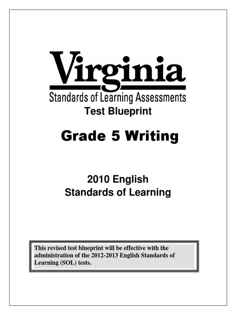 Grade 5 Writing: Test Blueprint | PDF | Test (Assessment) | Grammatical ...