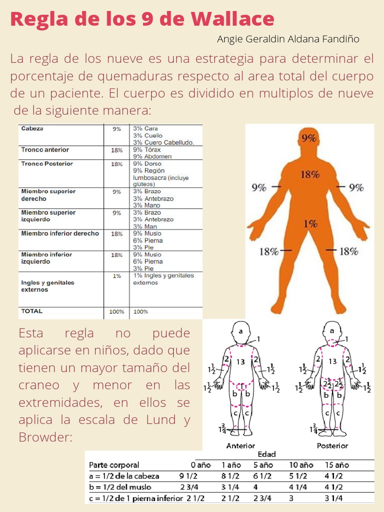 Regla de los 9 de Wallace en quemaduras | PDF | Ciencias sociales