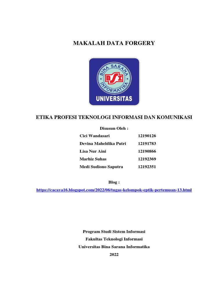 Makalah Data Forgery Pt13 Eptik | PDF
