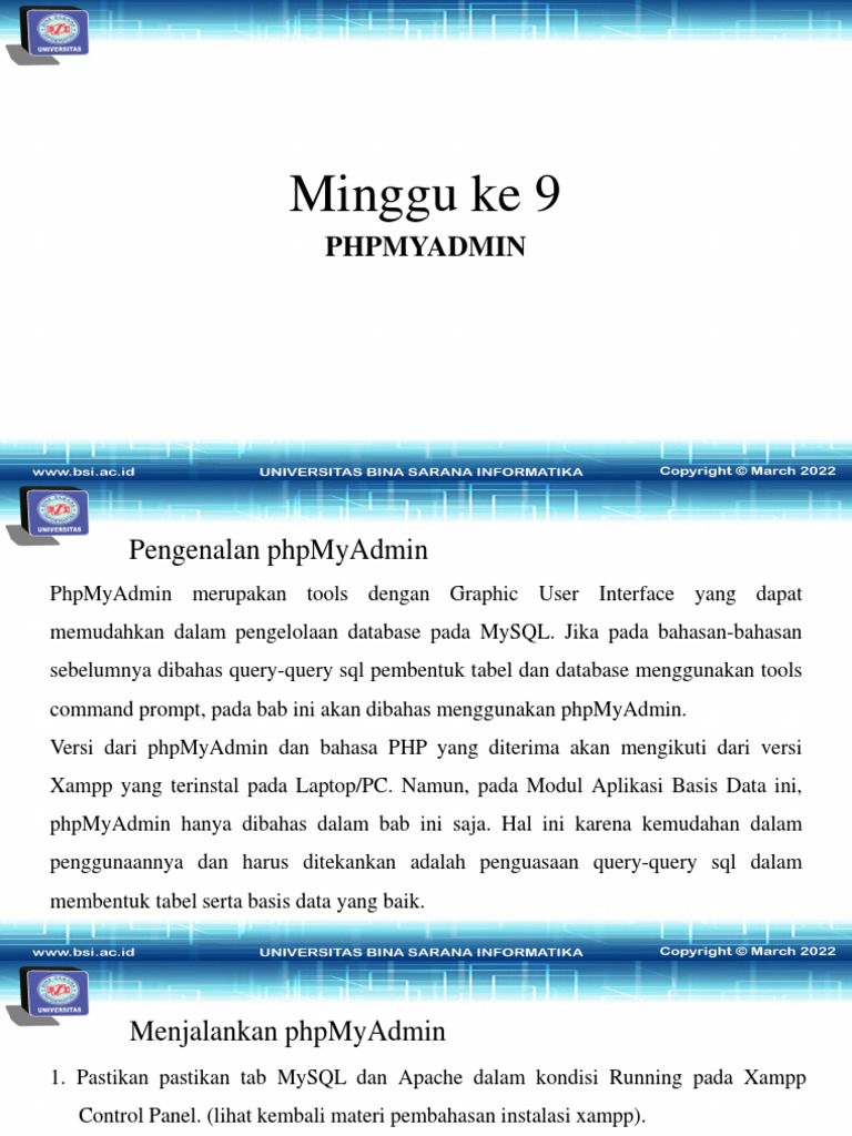 Minggu Ke 9: Phpmyadmin | PDF
