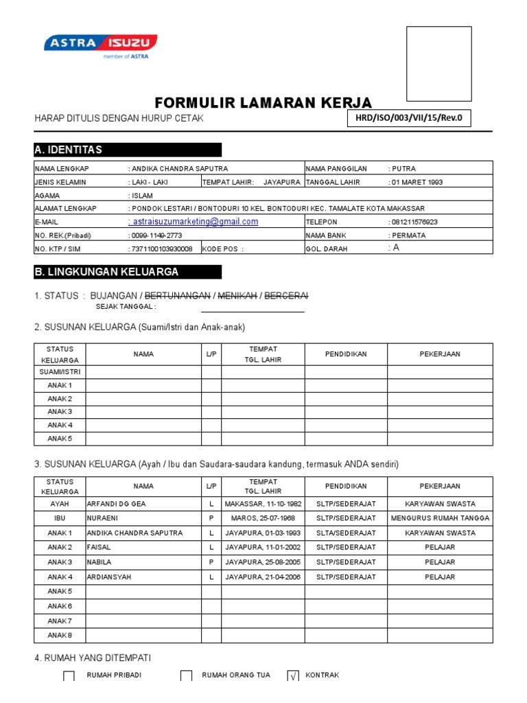 FLK (Formulir Lembar Kerja) | PDF