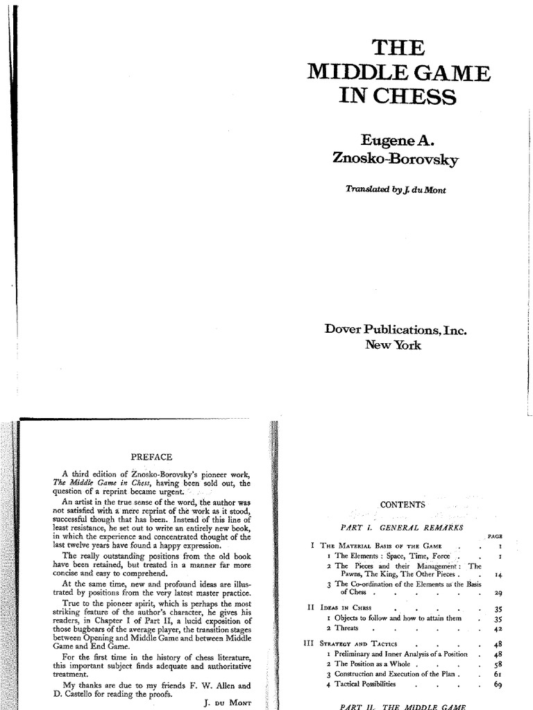 Eugene Borovsky 1938 - The Middle Game in Chess (3rd Ed.) | PDF | Chess ...