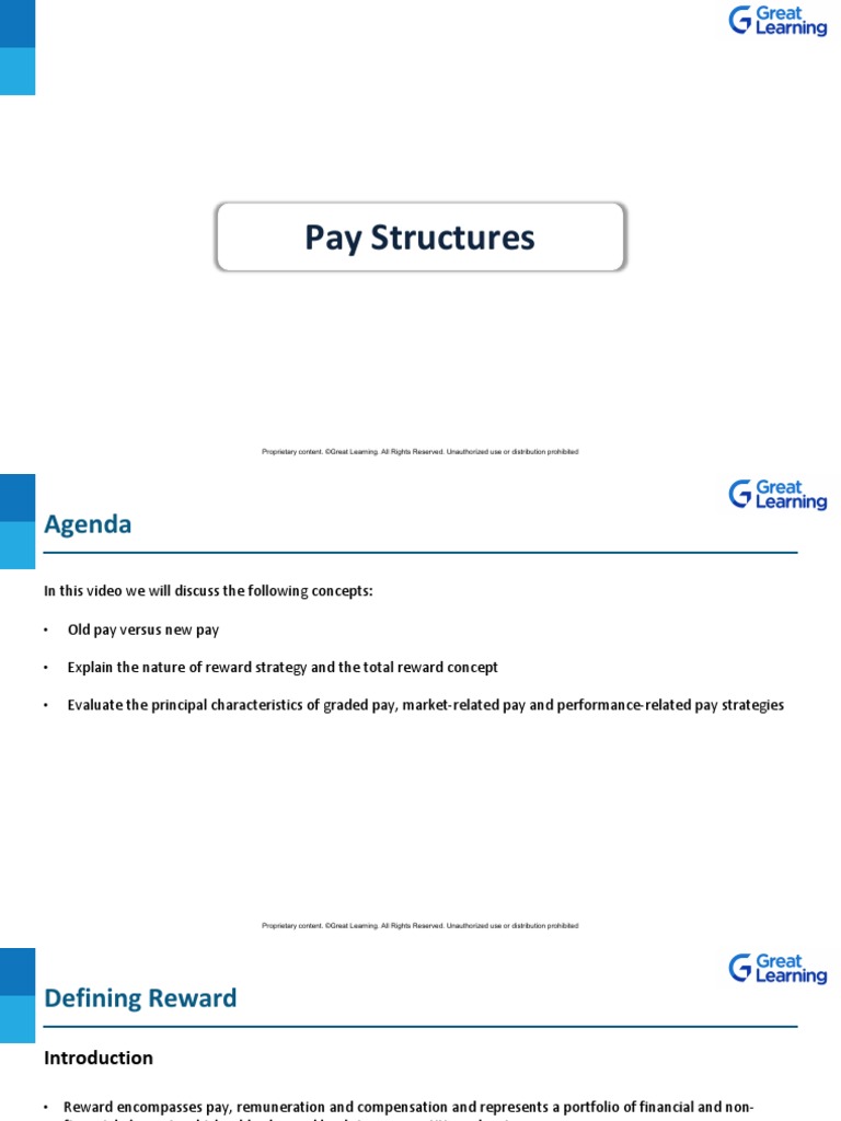 Pay Structures: Proprietary Content. ©great Learning. All Rights ...