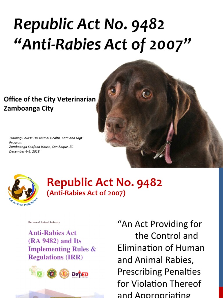 RA No. 9482 Anti-Rabies Act 2007 | PDF | Animals And Humans | Health ...