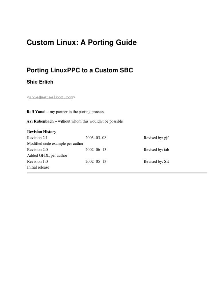Linux Custom Porting Guide | PDF