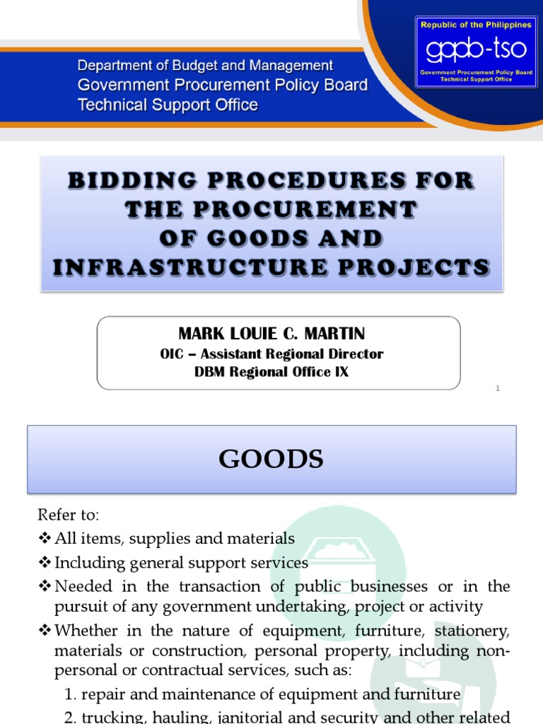 Bidding Procedure For Goods and Infra (Rev) | PDF | Procurement ...