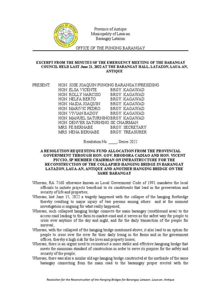 Request for Bridge Reconstruction Funds | PDF | Home & Garden