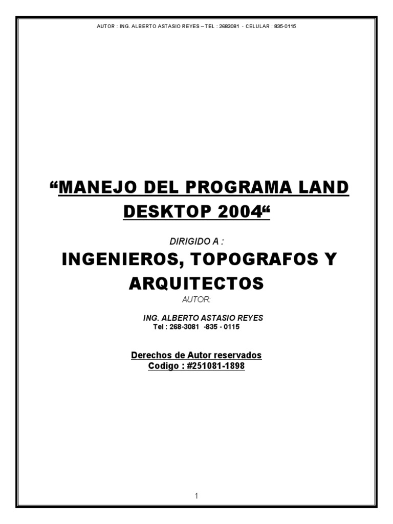 Manual de Land Desktop 2004 | PDF | Microsoft Excel | Longitud