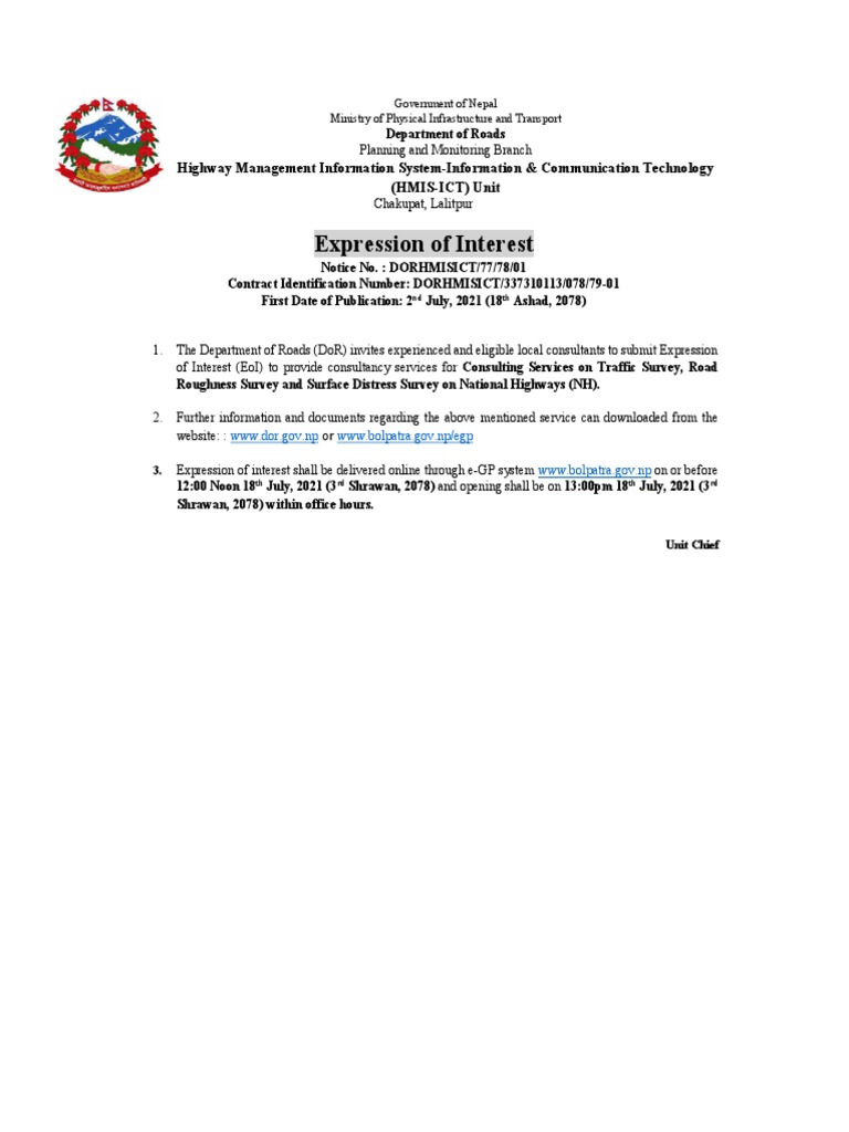 ToR IRI SDI Survey - HMIS-ICT Unit | PDF