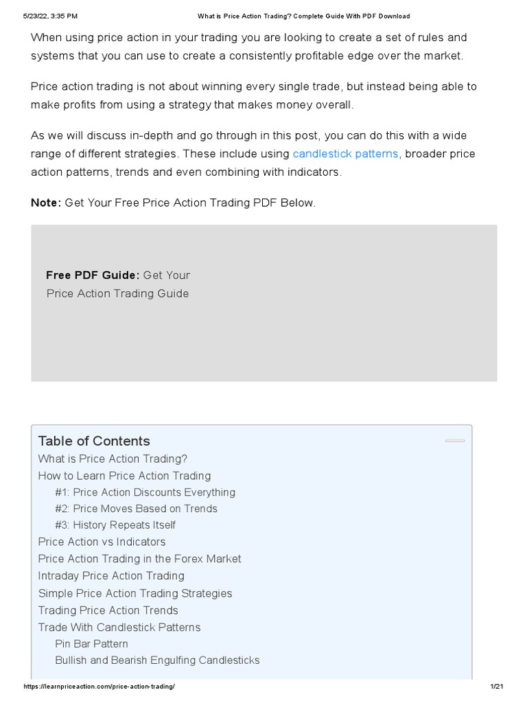 Price Action Trading Explained: Guide & PDF | PDF | Day Trading ...