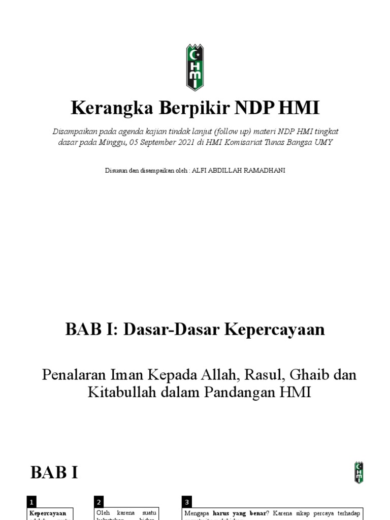 Kerangka Pikir NDP HMI | PDF