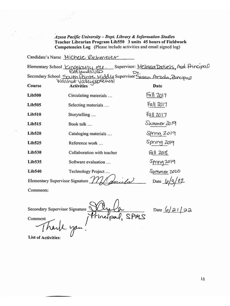 Field Log Signature Page | PDF