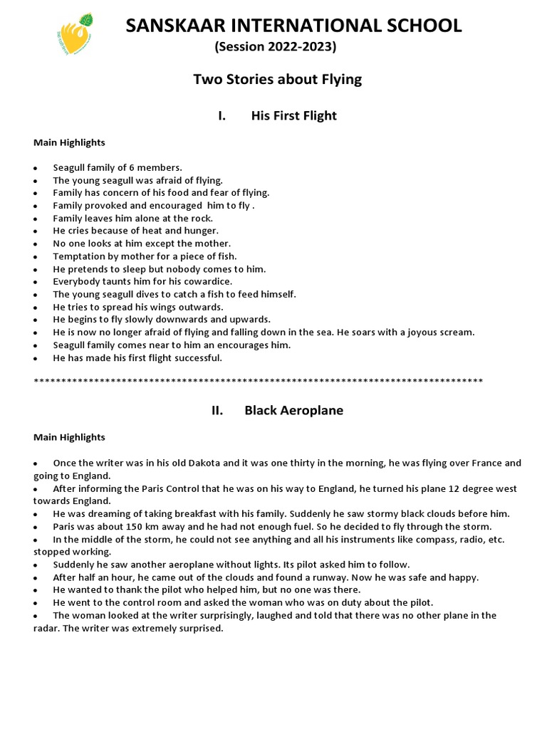 Summary of Two Flying Stories | PDF | Art | Young Adult
