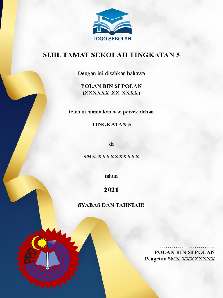 Sijil Tamat Sekolah | PDF