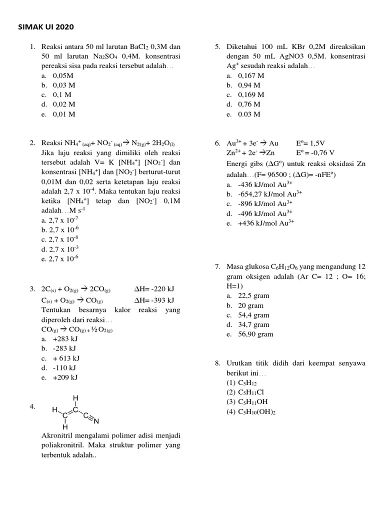 Simak Ui 2020 (1-8) | PDF