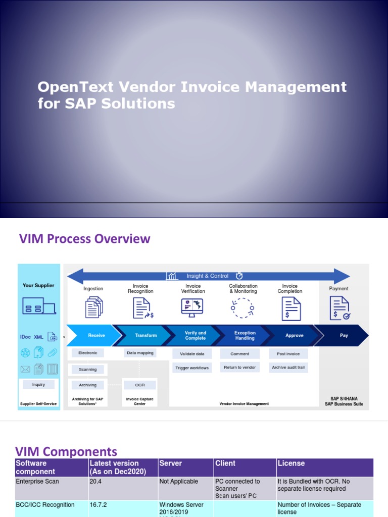 Opentext Vendor Invoice Management For Sap Solutions | PDF | Invoice ...