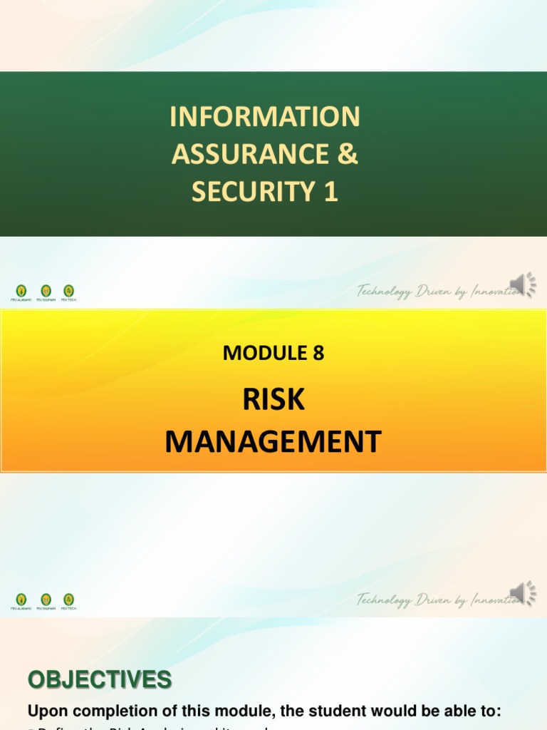 Module 8 - Risk Management New | PDF | Vulnerability (Computing) | Risk Management