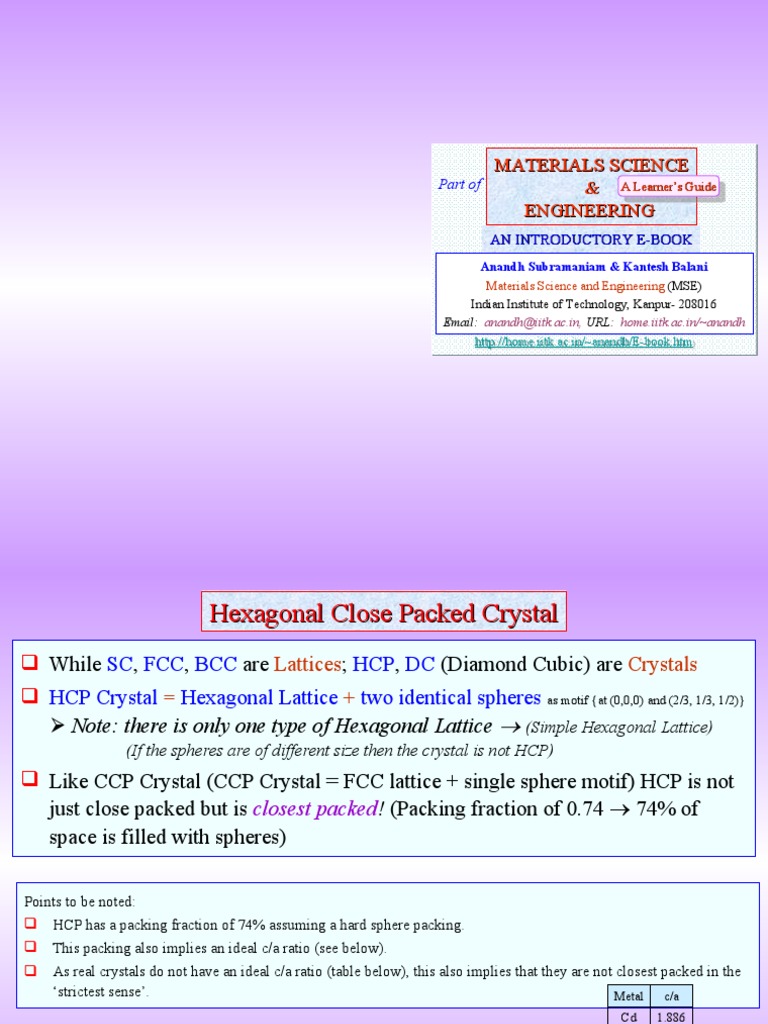 HCP Crystal Structure Overview | PDF | Crystal Structure | Crystallography