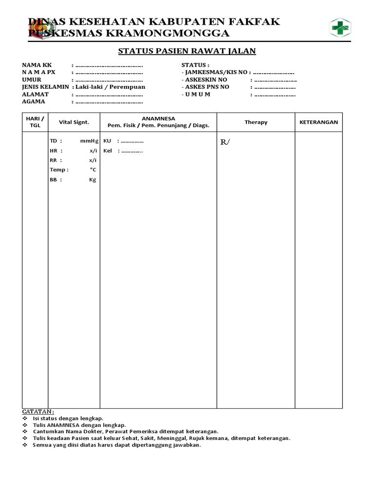 Kartu Status Pasien | PDF