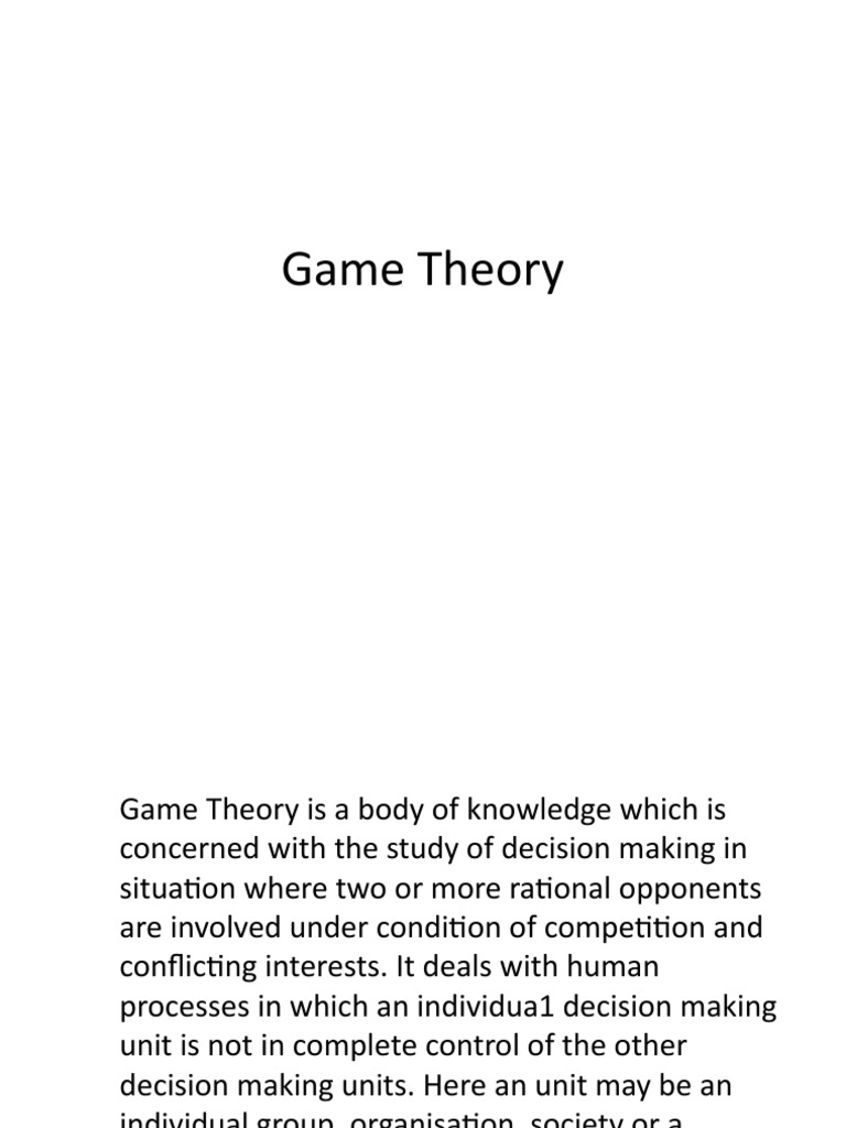 Game Theory | PDF | Game Theory | Applied Mathematics