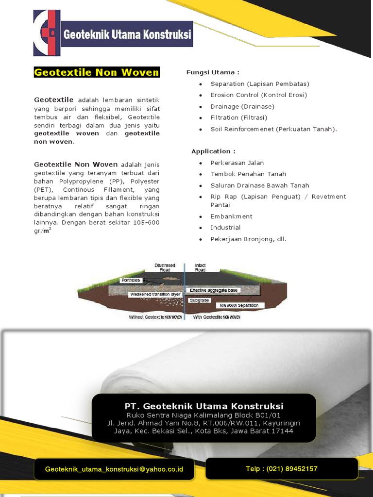 Brosur Geotextile Non Woven (Spec) | PDF