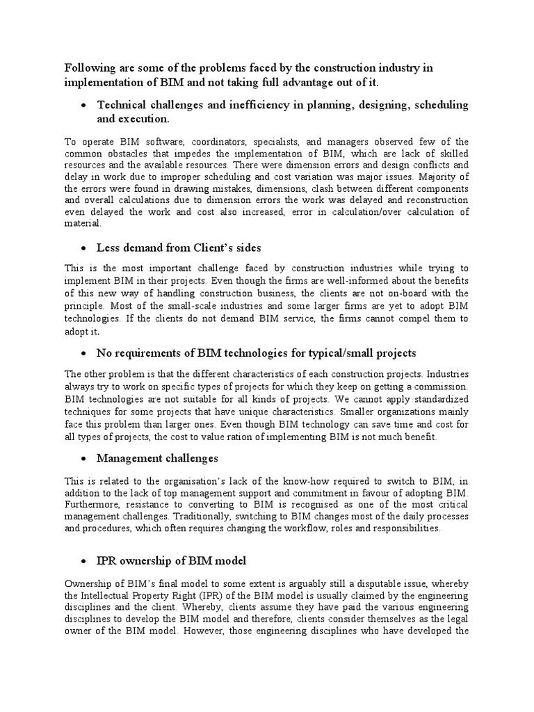 BIM Implementation Challenges in Construction | PDF | Building ...