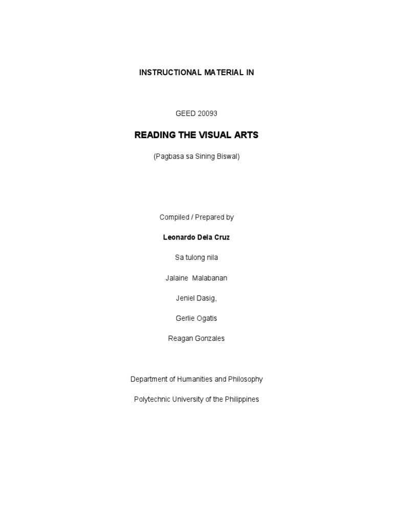 Geed 20093 Reading Visual Arts | PDF