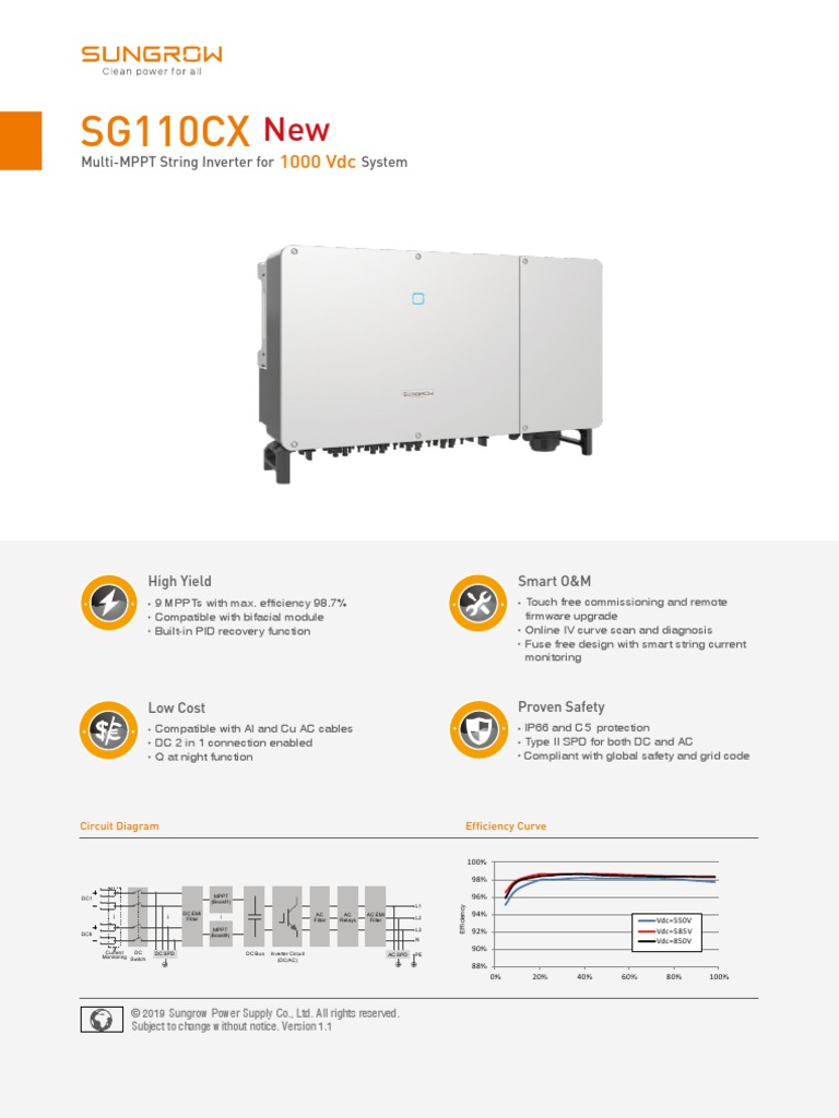 DS - 20190121 - SG110CX Datasheet - V11 - EN | PDF | Alternating ...