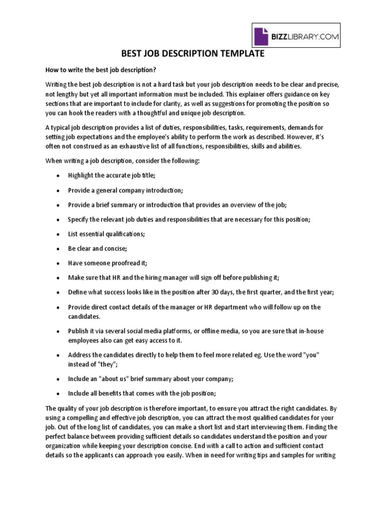 Job Description Writing Guide | PDF | Graphic Design | Page Layout