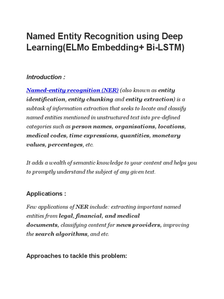 Named Entity Recognition Using Deep Learning | PDF | Computer Science ...