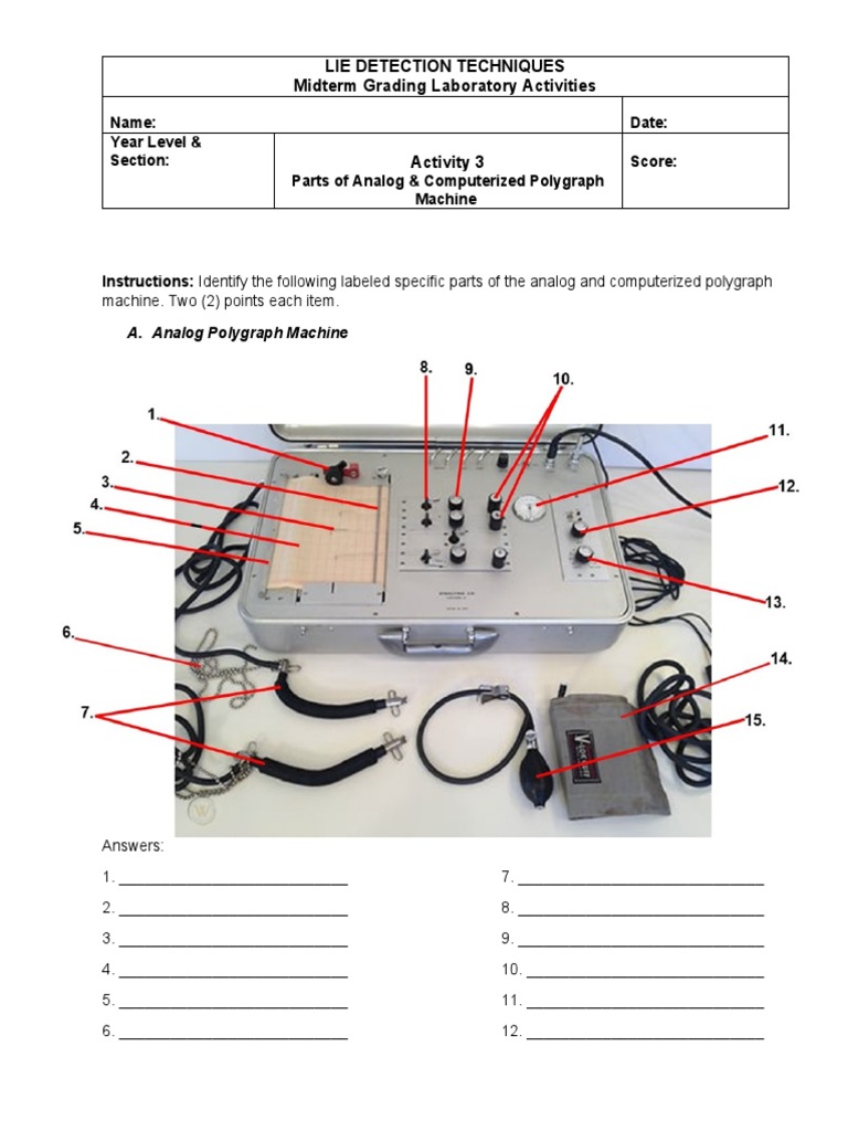 Lie Detection Techniques Midterm Grading Laboratory Activities | PDF ...