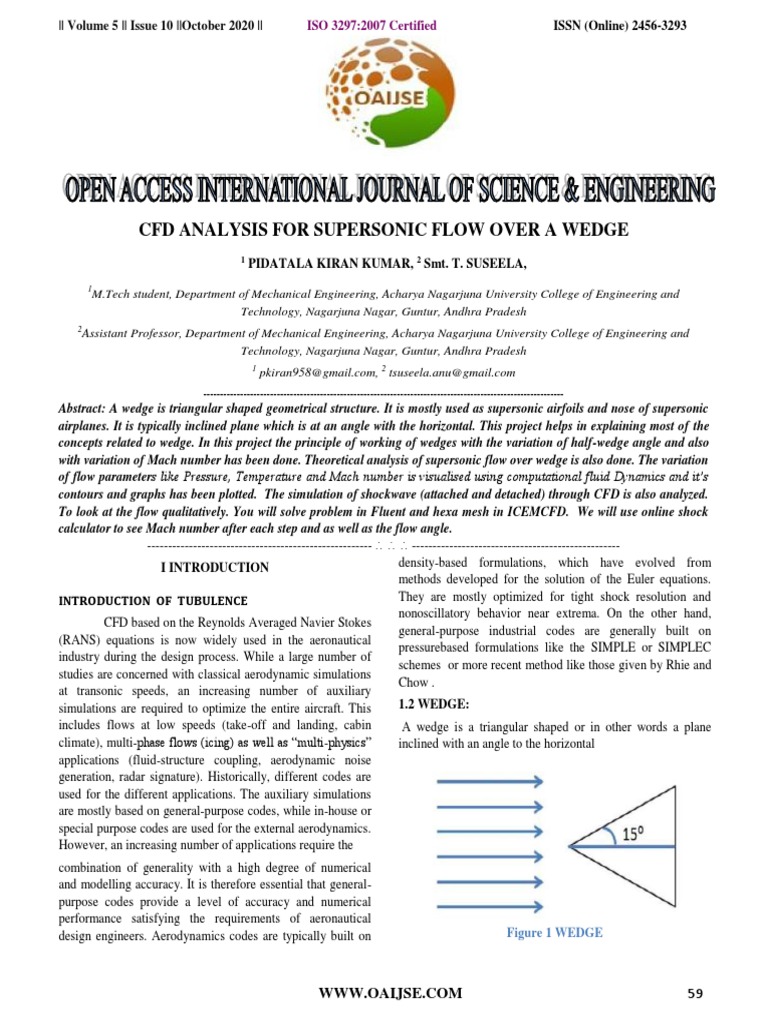 572 9 Cfd Analysis For Supersonic Flow Over A Wedge Pdf