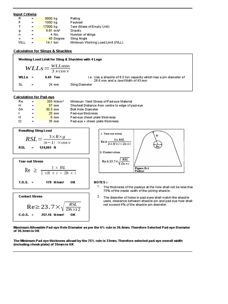 Slings Length Calculation | PDF | Manufactured Goods