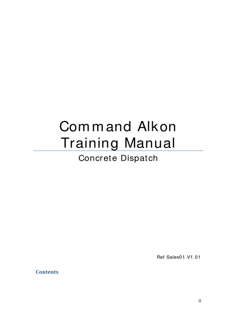 Command Alkon Training Manual: Concrete Dispatch | PDF | Credit Card | Icon (Computing)