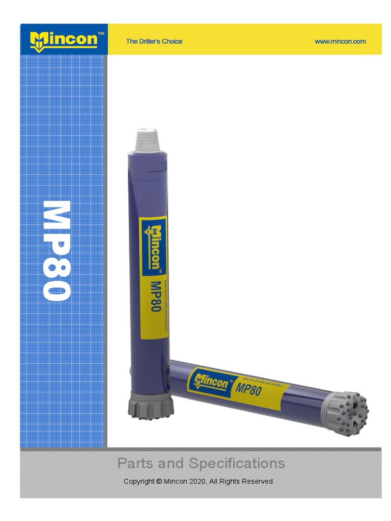 2020 - Mincon MP80 DTH Hammer - Parts and Specifications Sheet | PDF ...