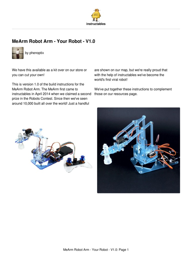 Robotic Arm 4DOF | PDF | Screw | Arduino