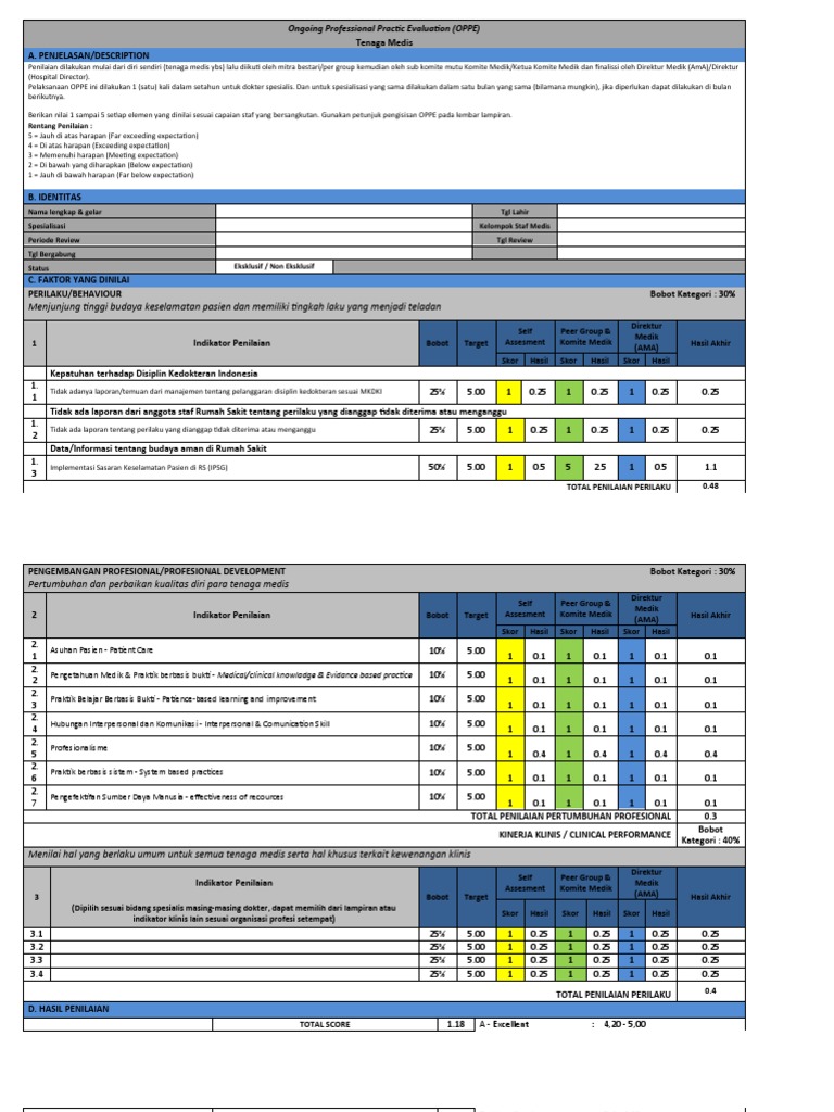 Ongoing Professional Practic Evaluation (OPPE) Tenaga Medis | PDF