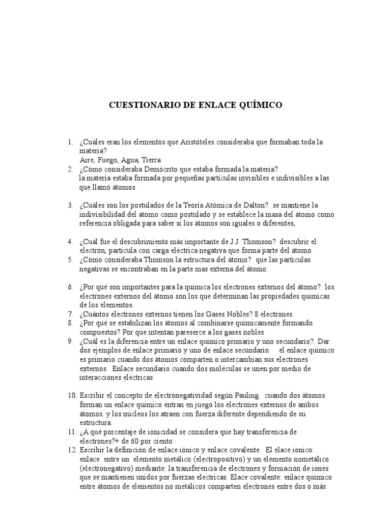Elace Quimico | Descargar gratis PDF | Enlace químico | Enlace covalente