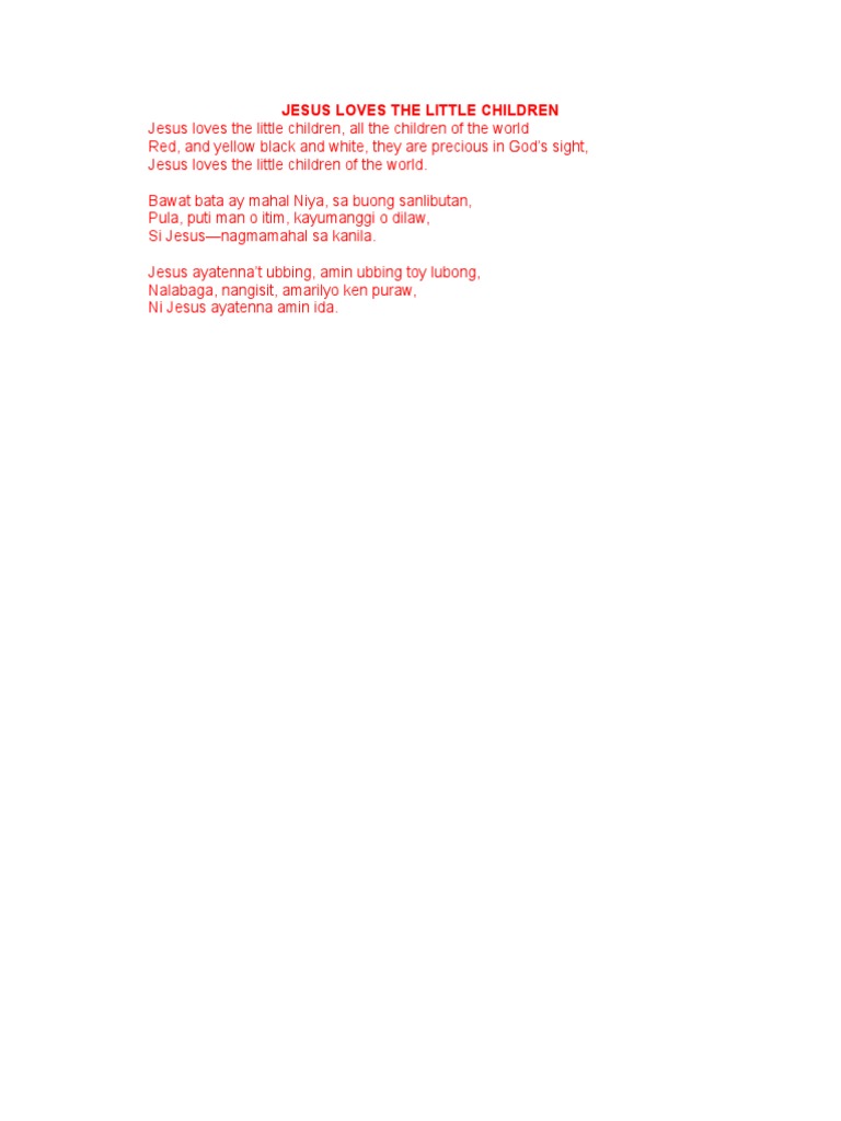 Jesus Loves The Little Children | PDF | Art